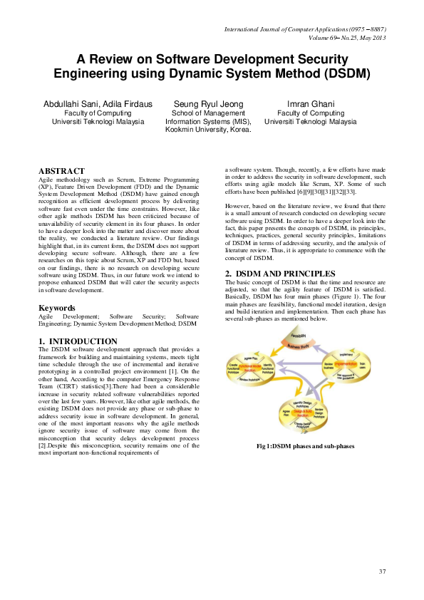 (PDF) A Review on Software Development Security Engineering using ...