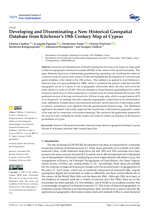 (PDF) Developing and Disseminating a New Historical Geospatial Database ...