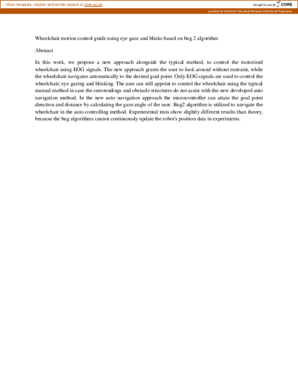 (PDF) Wheelchair motion control guide using eye gaze and blinks based ...
