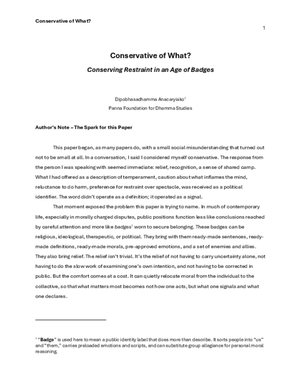 (PDF) Conservative of What? Conserving Restraint in an Age of Badges