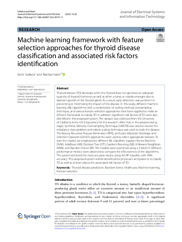 (PDF) Machine learning framework with feature selection approaches for ...