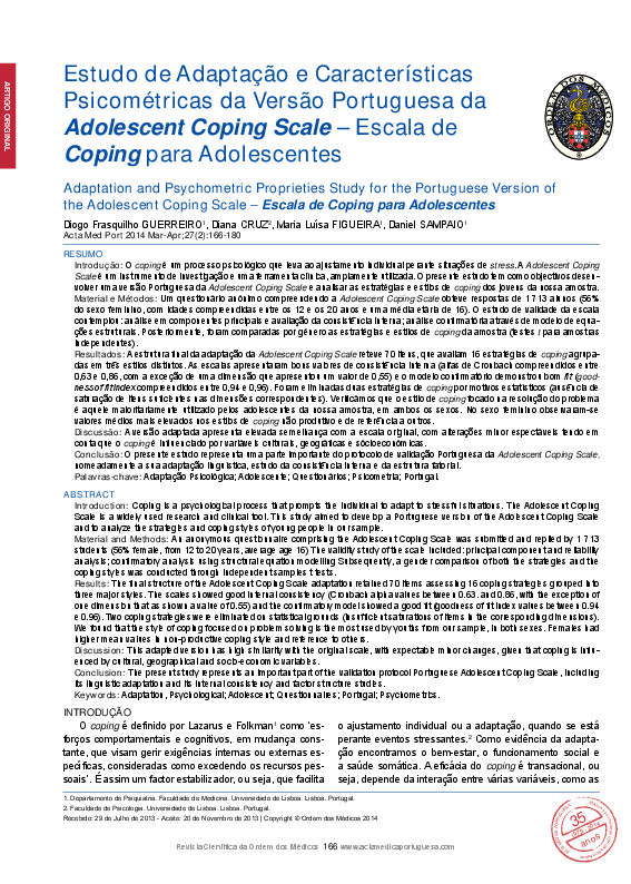 (PDF) Estudo de Adaptação e Características Psicométricas da Versão ...