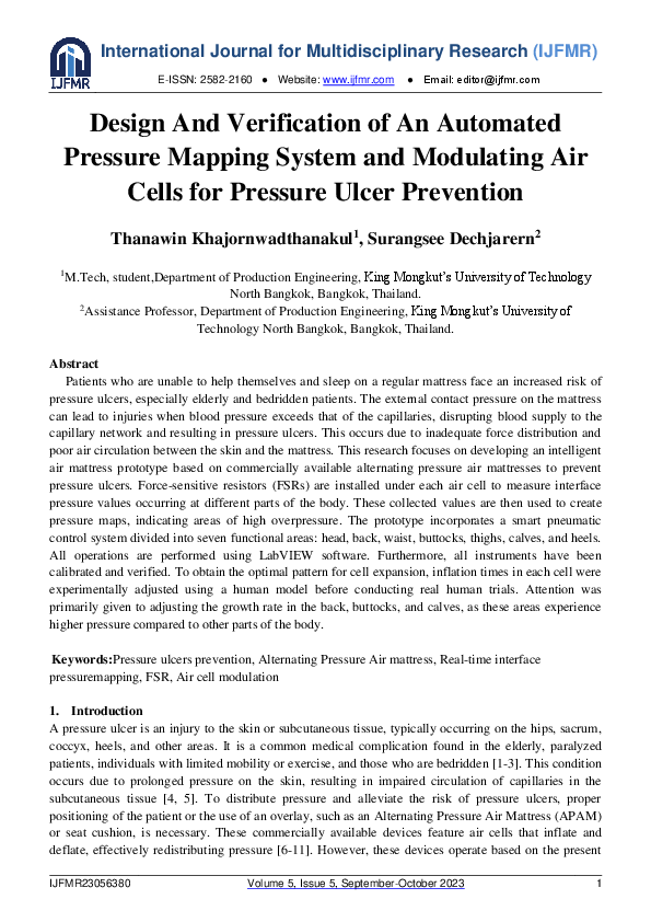 (PDF) Design and Verification of an Automated Pressure Mapping System ...