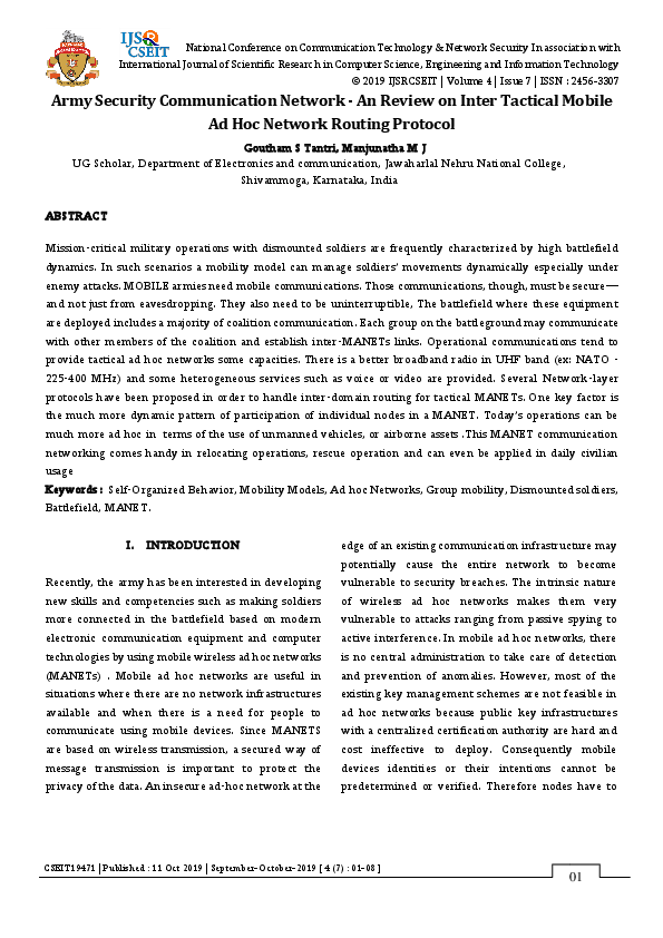 (PDF) Army Security Communication Network - An Review on Inter Tactical ...