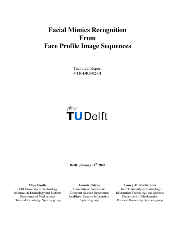(PDF) Facial mimics recognition from face profile image sequences