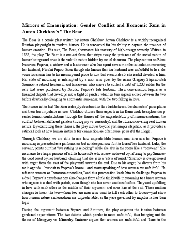 (PDF) Mirrors of Emancipation: Gender Conflict and Economic Ruin in ...