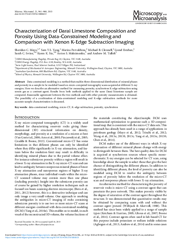 (PDF) Characterization of Darai Limestone Composition and Porosity ...