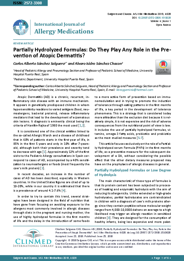 (PDF) Partially Hydrolyzed Formulas: Do They Play Any Role in the ...