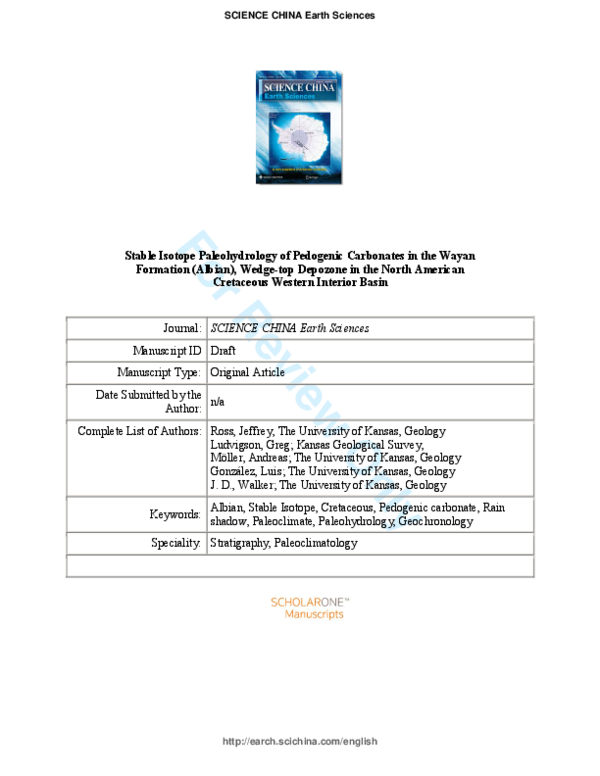 (PDF) Stable isotope paleohydrology and chemostratigraphy of the Albian ...