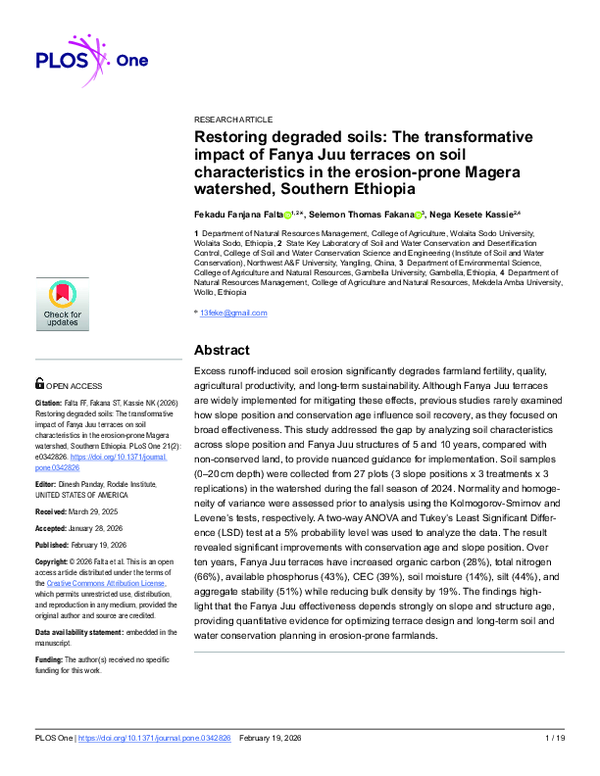 (PDF) Restoring degraded soils: The transformative impact of Fanya Juu ...