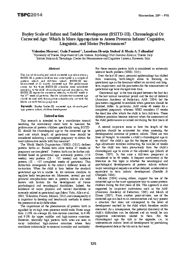 (PDF) Bayley Scale of Infant and Toddler Development (BSITD-III ...