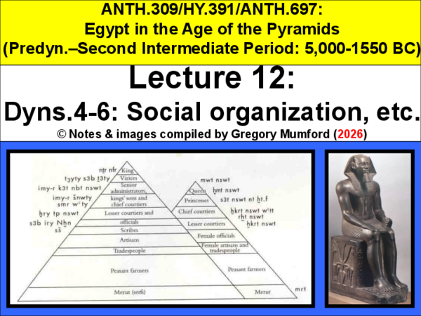 (PDF) Anth.309: Ppt. lecture-12: Old Kingdom social organization (from ...