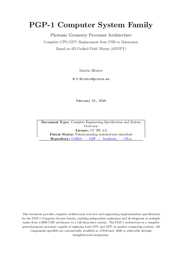 (PDF) Photonic Geometry Processor Architecture Complete CPU/GPU ...