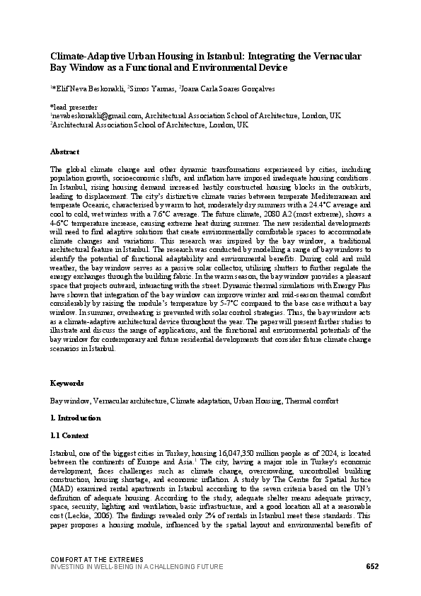 (PDF) Climate-Adaptive Urban Housing in Istanbul: Integrating the ...