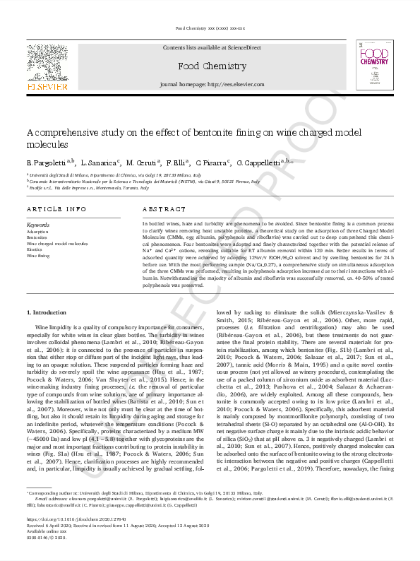 (PDF) A comprehensive study on the effect of bentonite fining on wine ...
