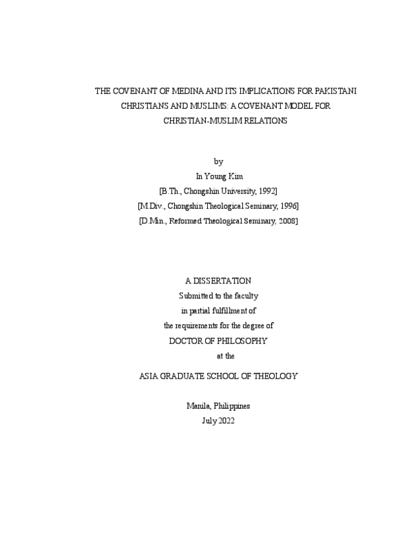 (PDF) THE COVENANT OF MEDINA AND ITS IMPLICATIONS FOR PAKISTANI ...