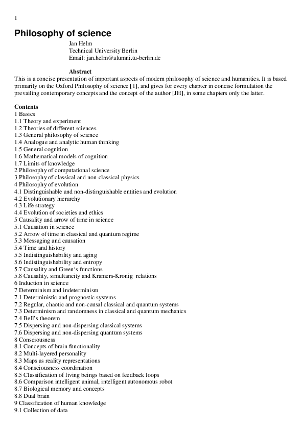 (PDF) Philosophy of science