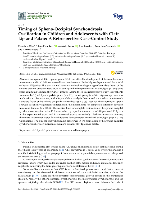 (PDF) Timing of Spheno-Occipital Synchondrosis Ossification in Children ...