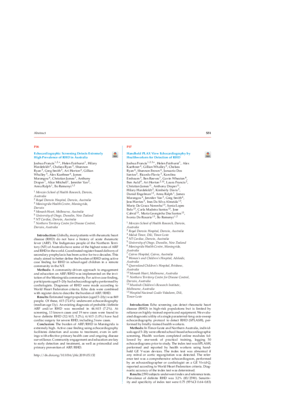 (PDF) Handheld PLAX View Echocardiography by Healthworkers for ...