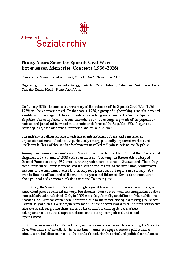 (PDF) Ninety Years Since the Spanish Civil War: Experiences, Memories ...