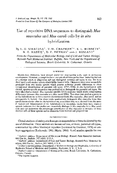 (PDF) Use of repetitive DNA sequences to distinguish Mus musculus and ...