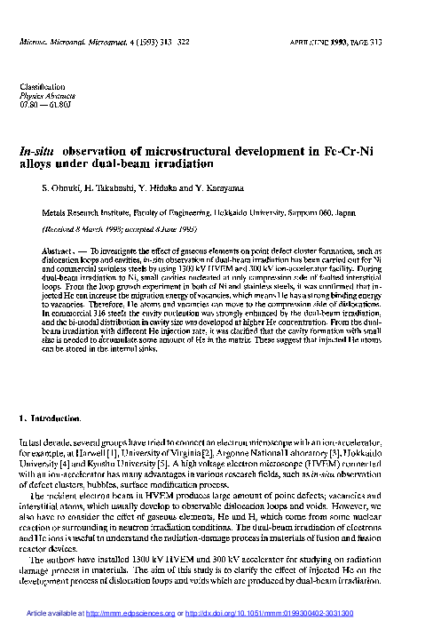 (PDF) In-situ observation of microstructural development in Fe-Cr-Ni ...