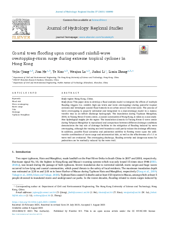 (PDF) Coastal town flooding upon compound rainfall-wave overtopping ...