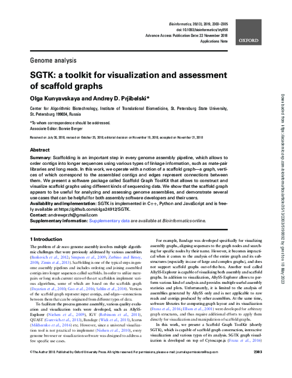 (PDF) SGTK: a toolkit for visualization and assessment of scaffold graphs