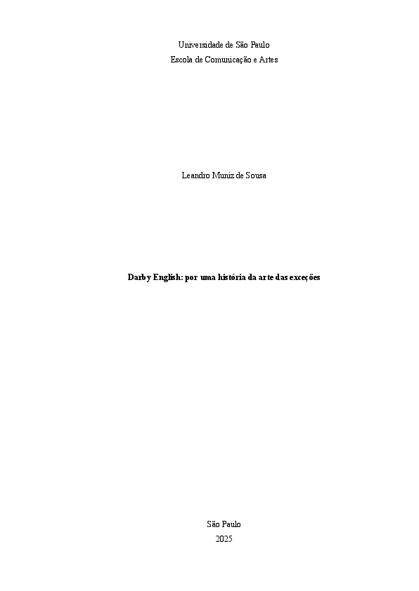 (PDF) Darby English: por uma história da arte das exceções