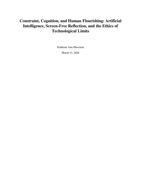 (PDF) Constraint, Cognition, and Human Flourishing: Artificial ...
