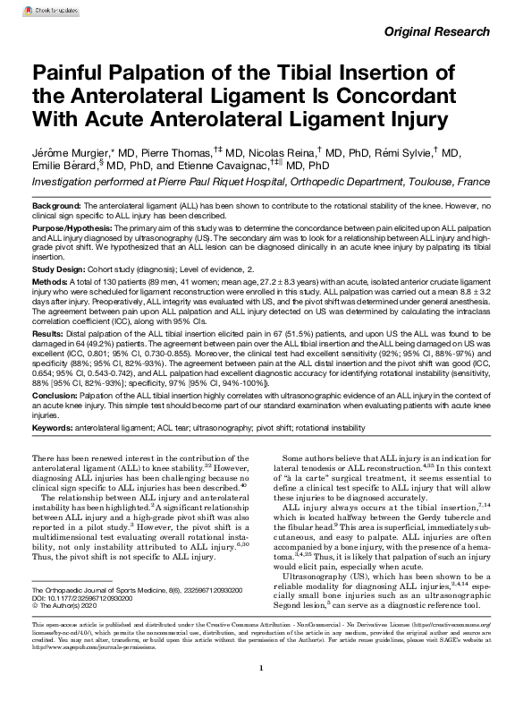 (PDF) Painful Palpation of the Tibial Insertion of the Anterolateral ...