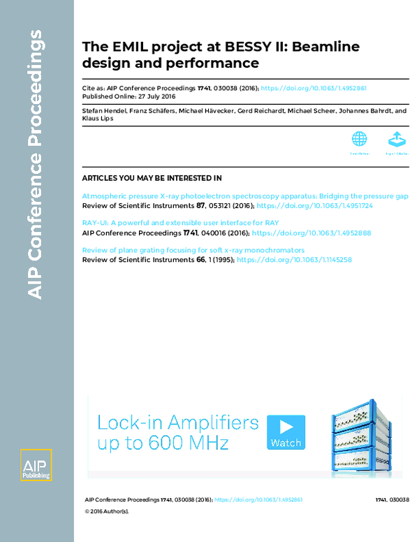 (PDF) The EMIL project at BESSY II: Beamline design and performance