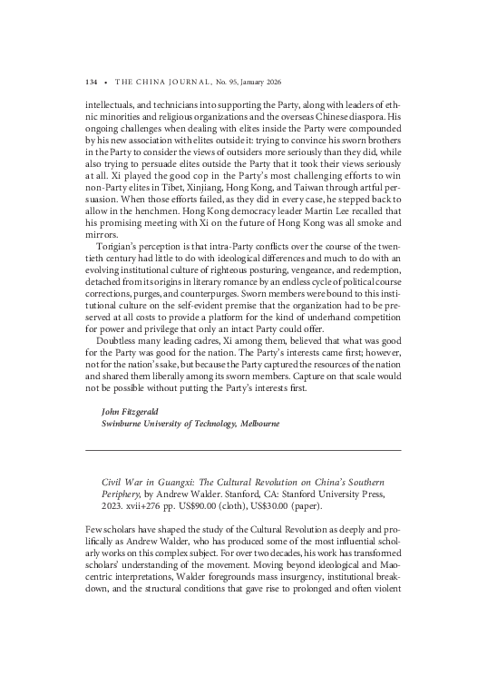 (PDF) Review of Andrew Walder's Civil War in Guangxi (Stanford ...
