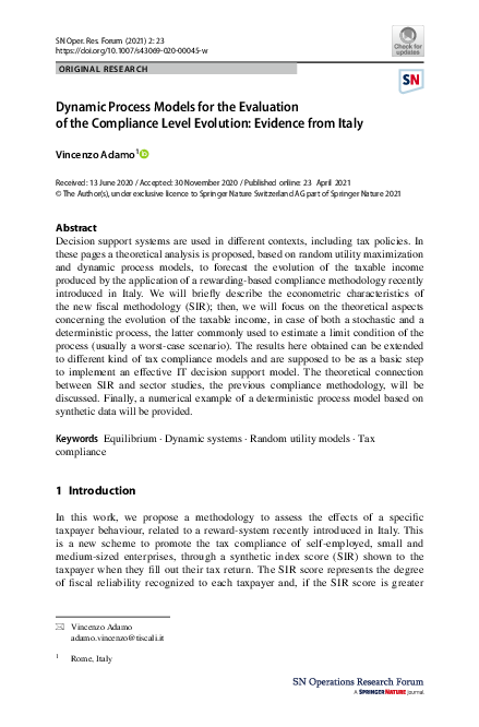 (PDF) Dynamic Process Models for the Evaluation of the Compliance Level ...