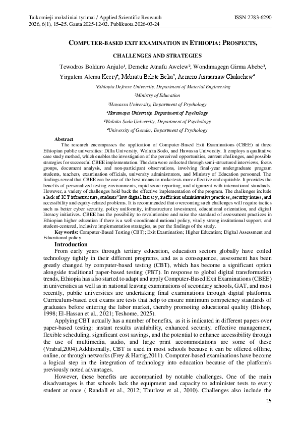 (PDF) COMPUTER-BASED EXIT EXAMINATION IN ETHIOPIA: PROSPECTS ...