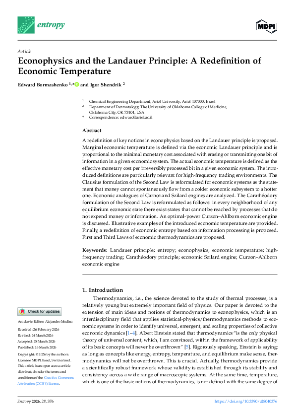 (PDF) Econophysics and the Landauer Principle: A Redefinition of ...