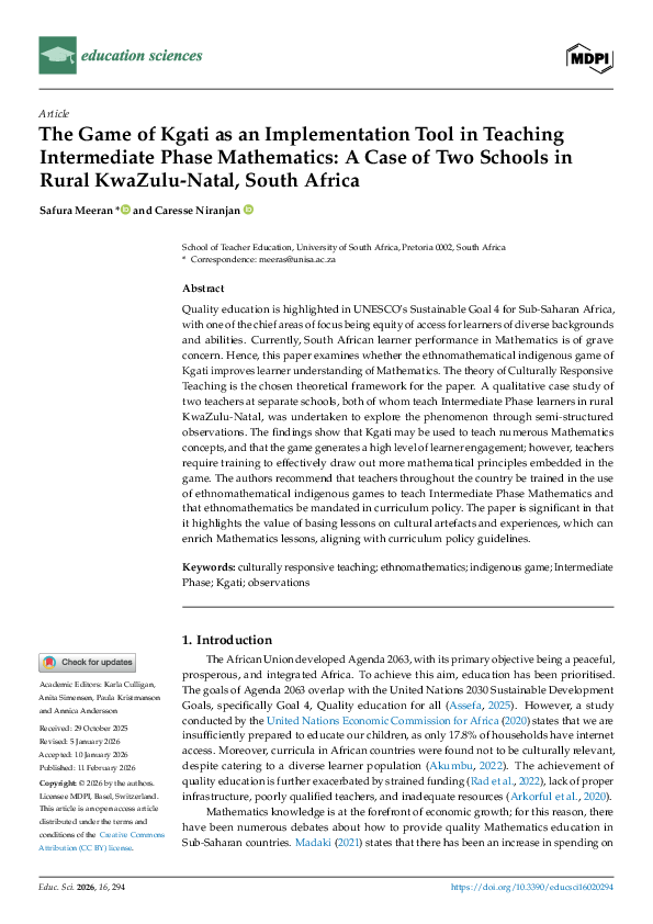 (PDF) The Game of Kgati as an Implementation Tool in Teaching ...