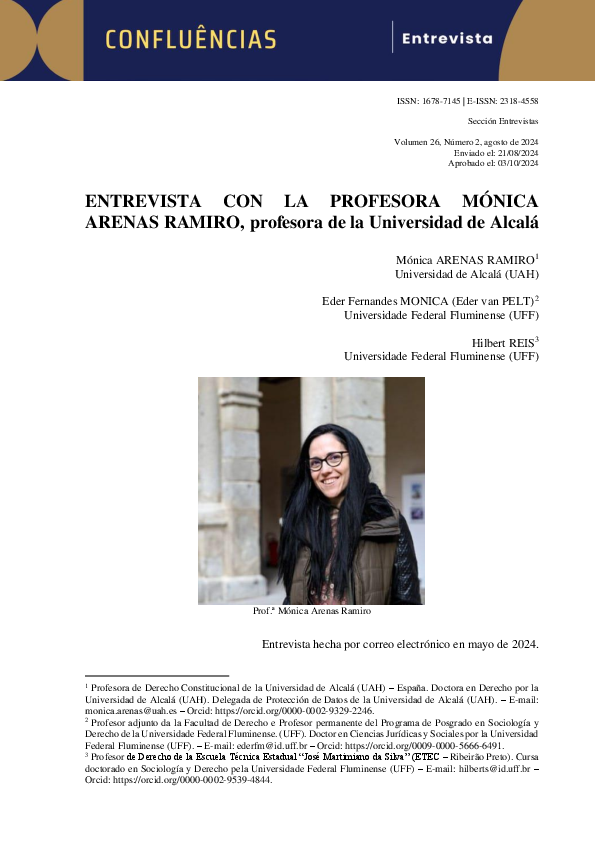 (PDF) ENTREVISTA CON LA PROFESORA MÓNICA ARENAS RAMIRO, profesora de la ...