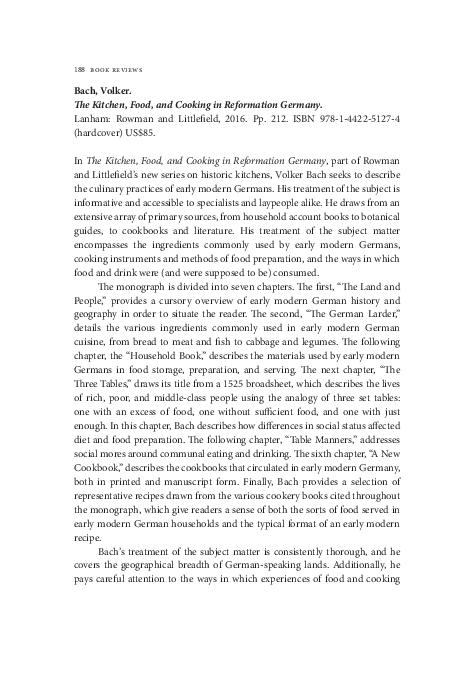 (PDF) The Kitchen, Food, and Cooking in Reformation Germany