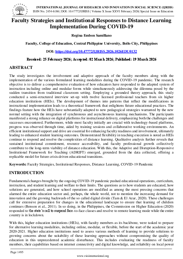 (PDF) Faculty Strategies and Institutional Responses to Distance ...