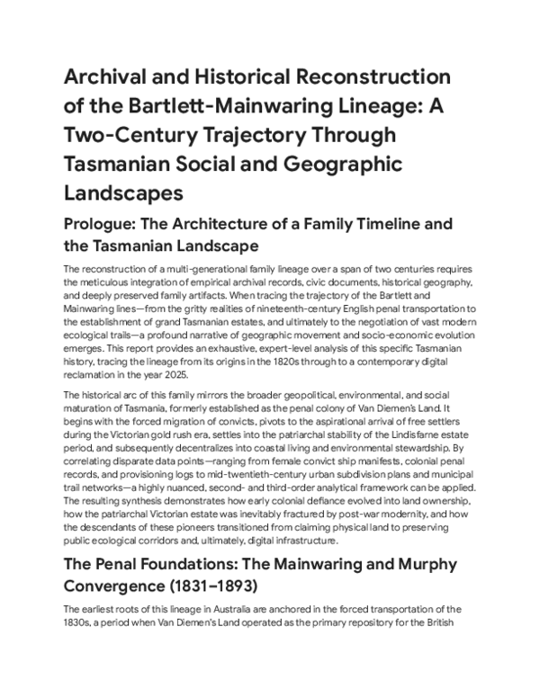 (PDF) A Two-Century Trajectory Through Tasmanian Social and Geographic ...