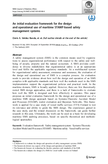 (PDF) An initial evaluation framework for the design and operational ...