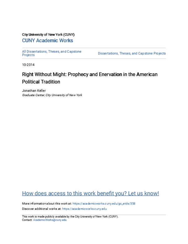 (PDF) Right without might: Prophecy and enervation in the American ...