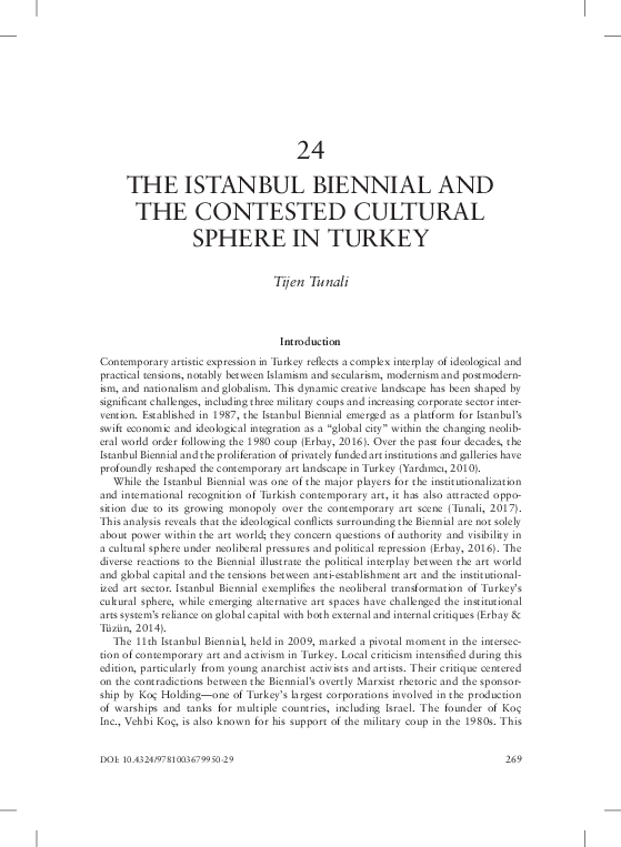 (PDF) The Istanbul Biennial and the Contested Cultural Sphere in Turkey