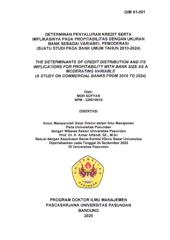 (PDF) DETERMINAN PENYALURAN KREDIT SERTA IMPLIKASINYA PADA ...