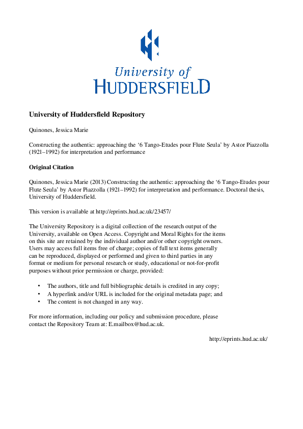 (PDF) Constructing the authentic: approaching the ‘6 Tango-Etudes pour ...