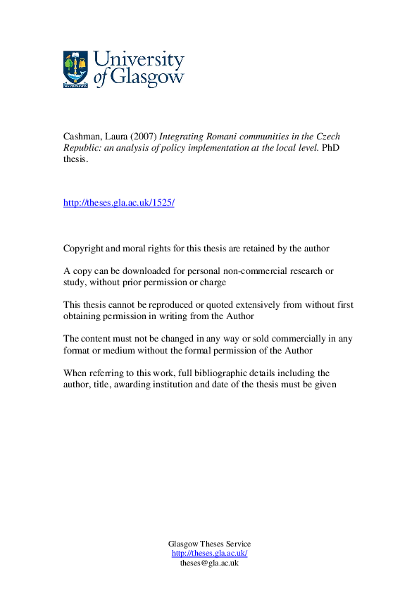 (PDF) Integrating Romani communities in the Czech Republic: an analysis ...