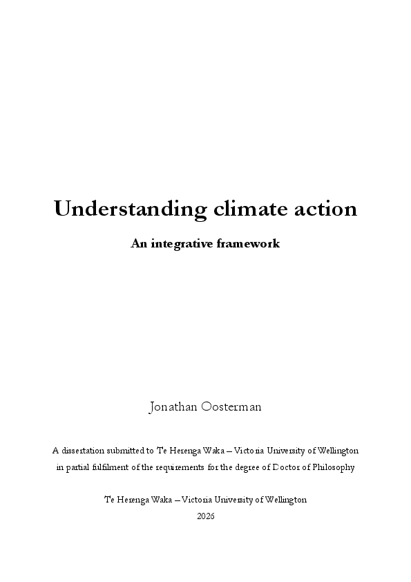 (PDF) Understanding climate action: An integrative framework