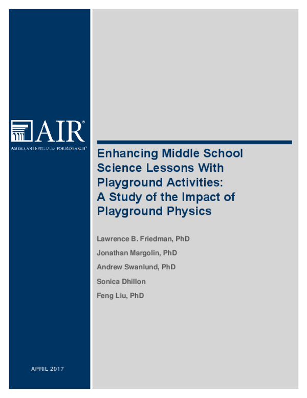 (PDF) Enhancing Middle School Science Lessons with Playground ...