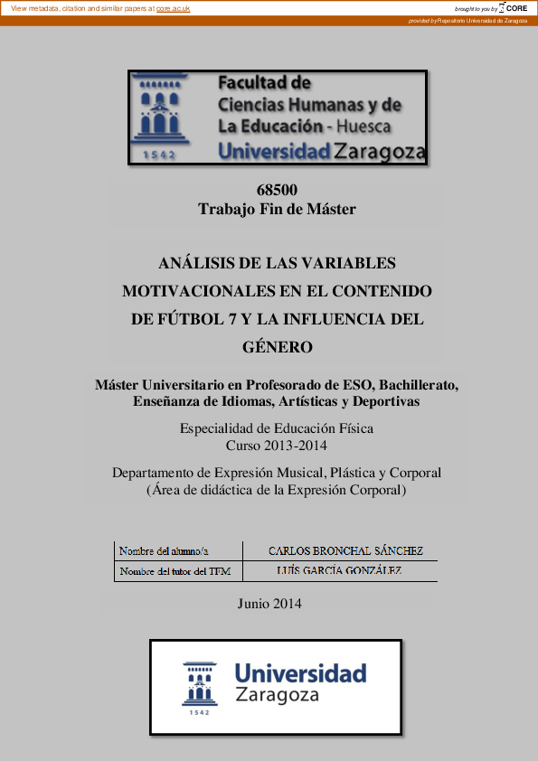 (PDF) Análisis de las variables motivacionales en contenido de fútbol 7 ...